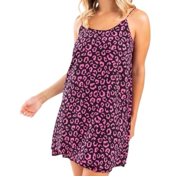 Alya | Dresses | Alya Francescas Women S Black Pink Cheetah Print Kells ...